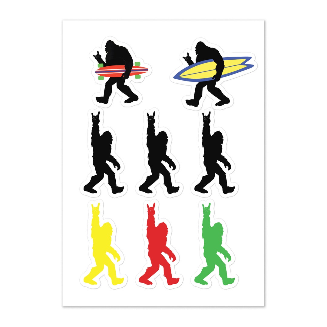 Bigfoot / Sasquatch Sticker Sheet - Etsy