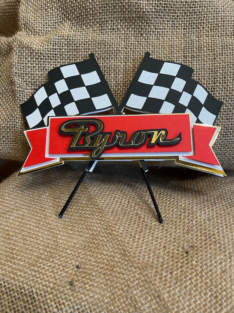 Race Flag Cake Topper SVG Layered Cut File Instant Download/cricut ...