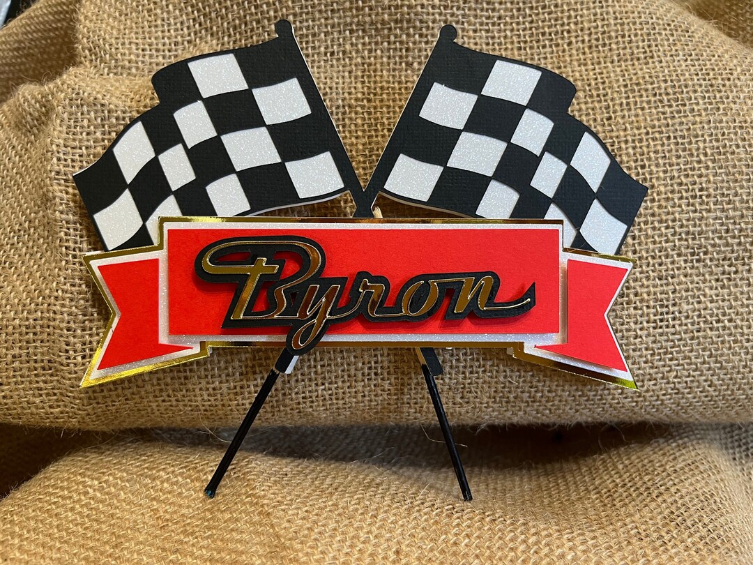 Race Flag Cake Topper SVG Layered Cut File Instant Download/cricut ...