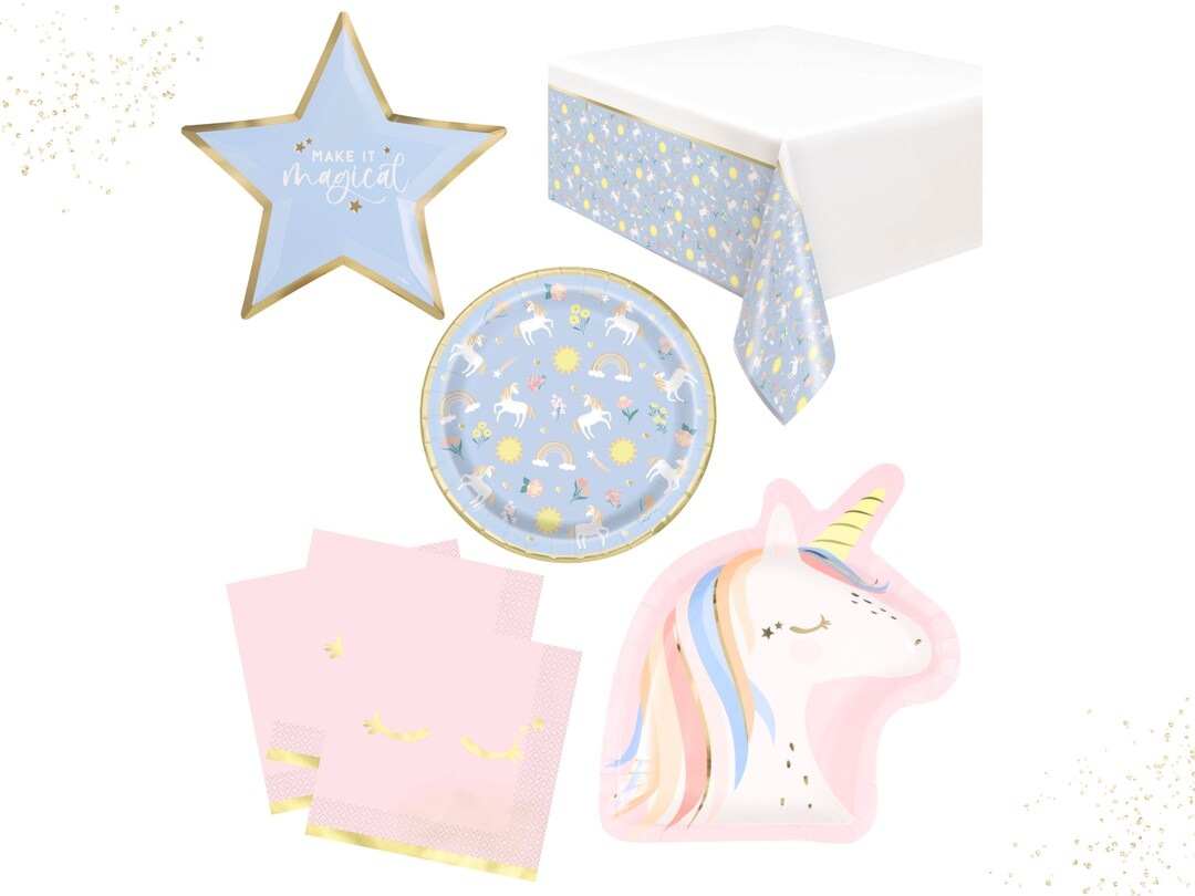 Unicorn Party Supplies, Unicorn Shaped Plates, Unicorn Napkins, Unicorn ...