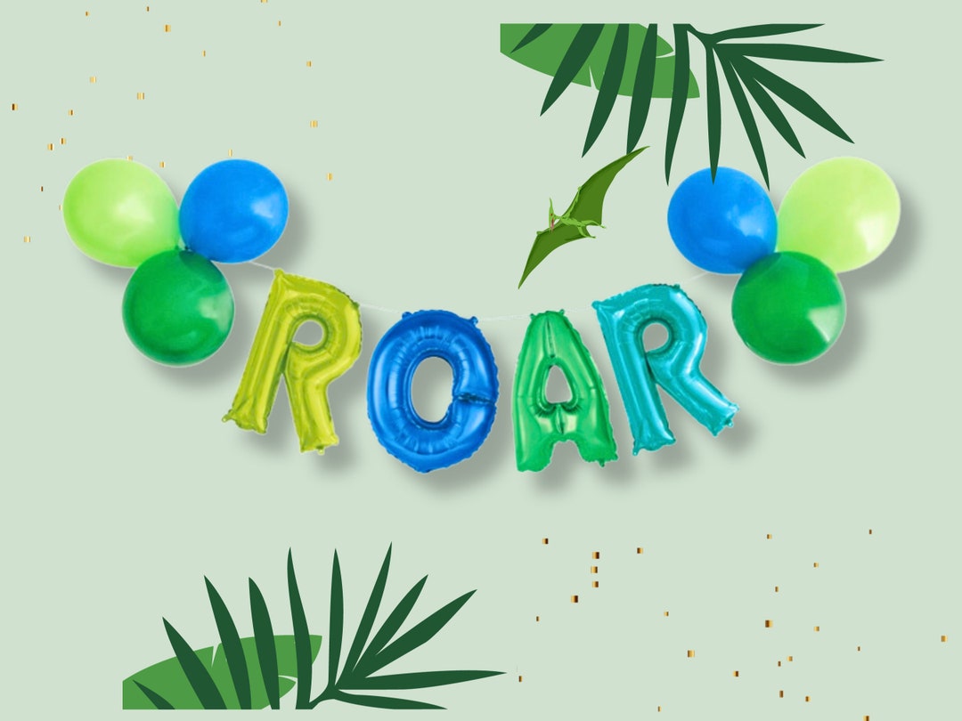 Roar Dinosaur Balloon Banner - Etsy