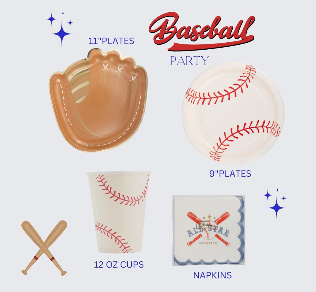Baseball Party Plates, Baseball Birthday, Slugger Birthday, Baseball ...