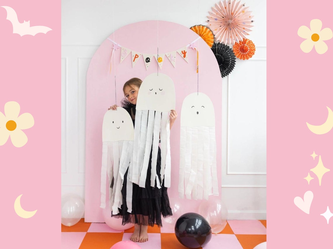 Ghoul Gang Ghost Hanging Banners Halloween Party Paper Decorations Cute ...