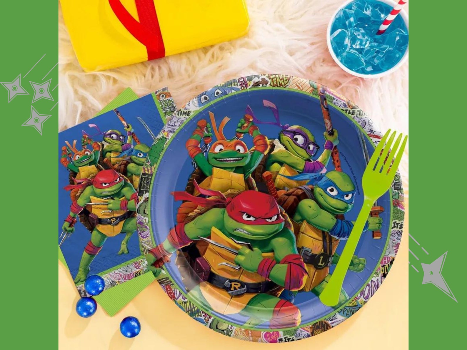 TMNT Paper Lunch Plates Turtles Mutant Mayhem Party Supplies Tableware ...