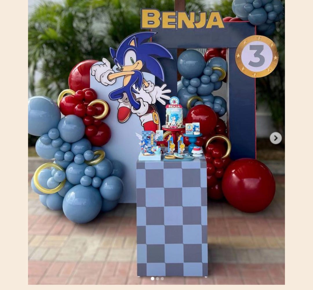 DIY Sonic Organic Garland Arch Balloon Birthday Kit Video Game Party ...