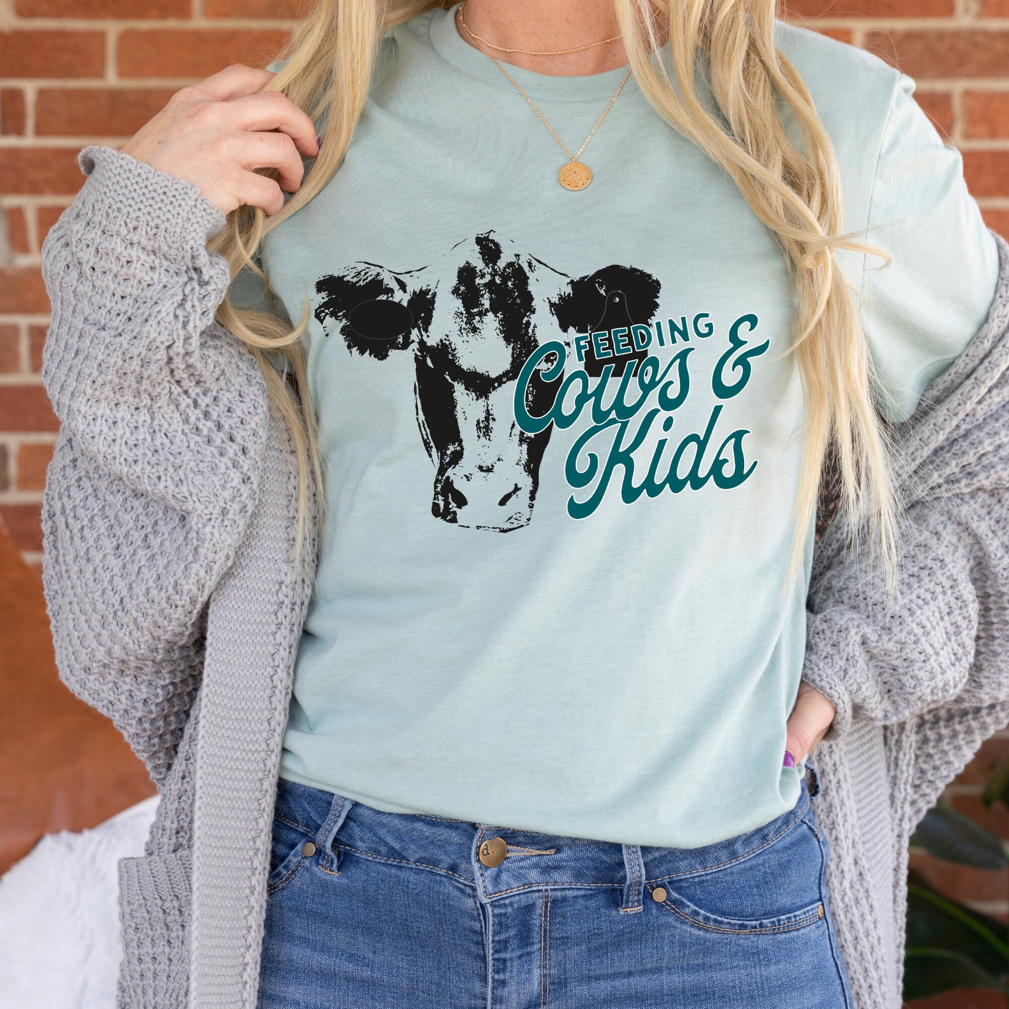 Feeding Cows and Kids - DTF Print - Etsy