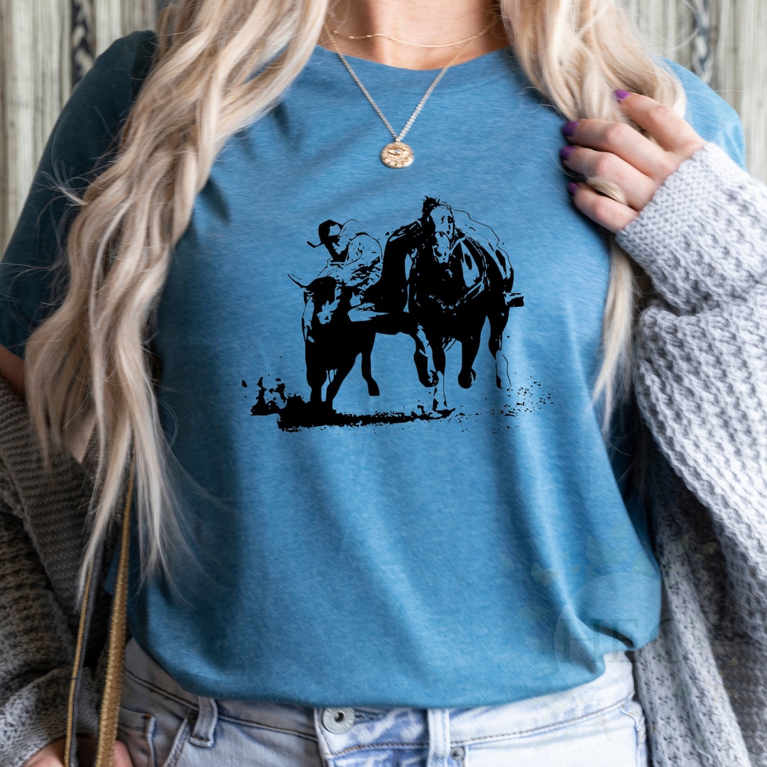 Steer Wrestling - Rodeo - Roping - DTF Print - Etsy