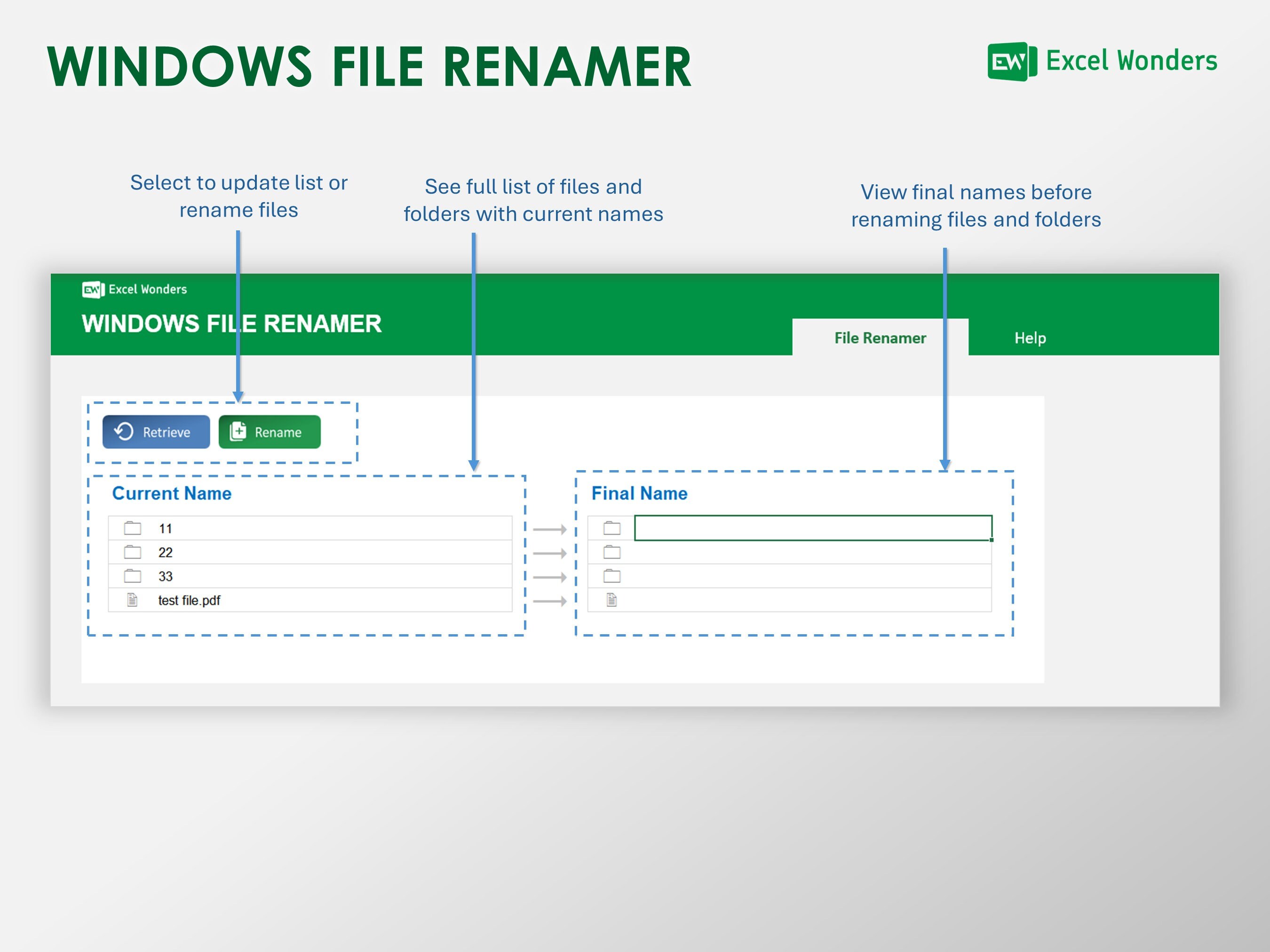 Windows File Renamer Excel Template: Batch File Rename Tool - Etsy