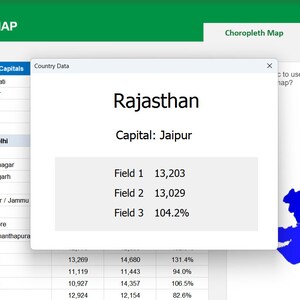 India Choropleth Map Excel Template: Data Visualization (digital Download) - Etsy