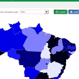 Brazil Choropleth Map Excel Template | Interactive Data Visualization Tool for Reports (digital ...