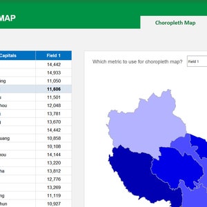 China Choropleth Map Excel Template | Editable Data Visualization Tool for Analysts ...
