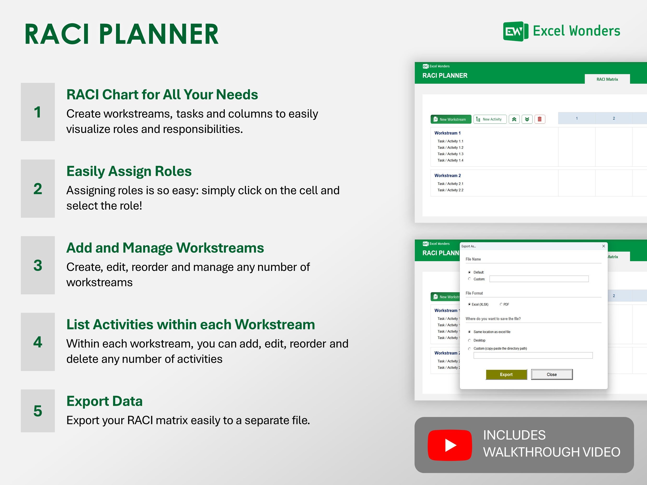 RACI Template Excel | RACI Matrix Project Management Tool for Teams ...