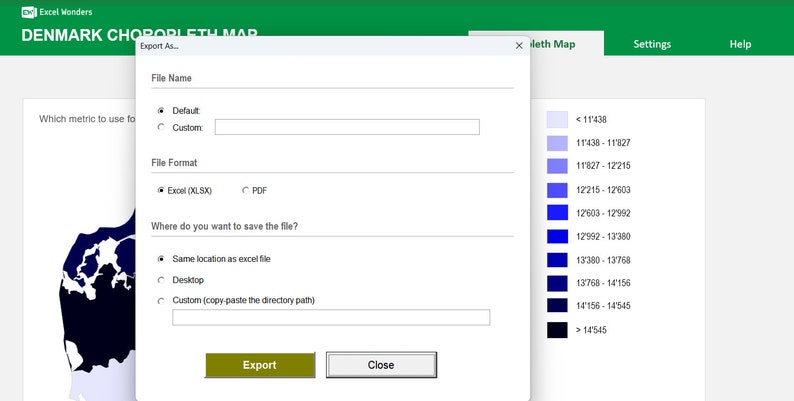 Denmark Choropleth Map Excel Template | Interactive Danish Spreadsheet ...