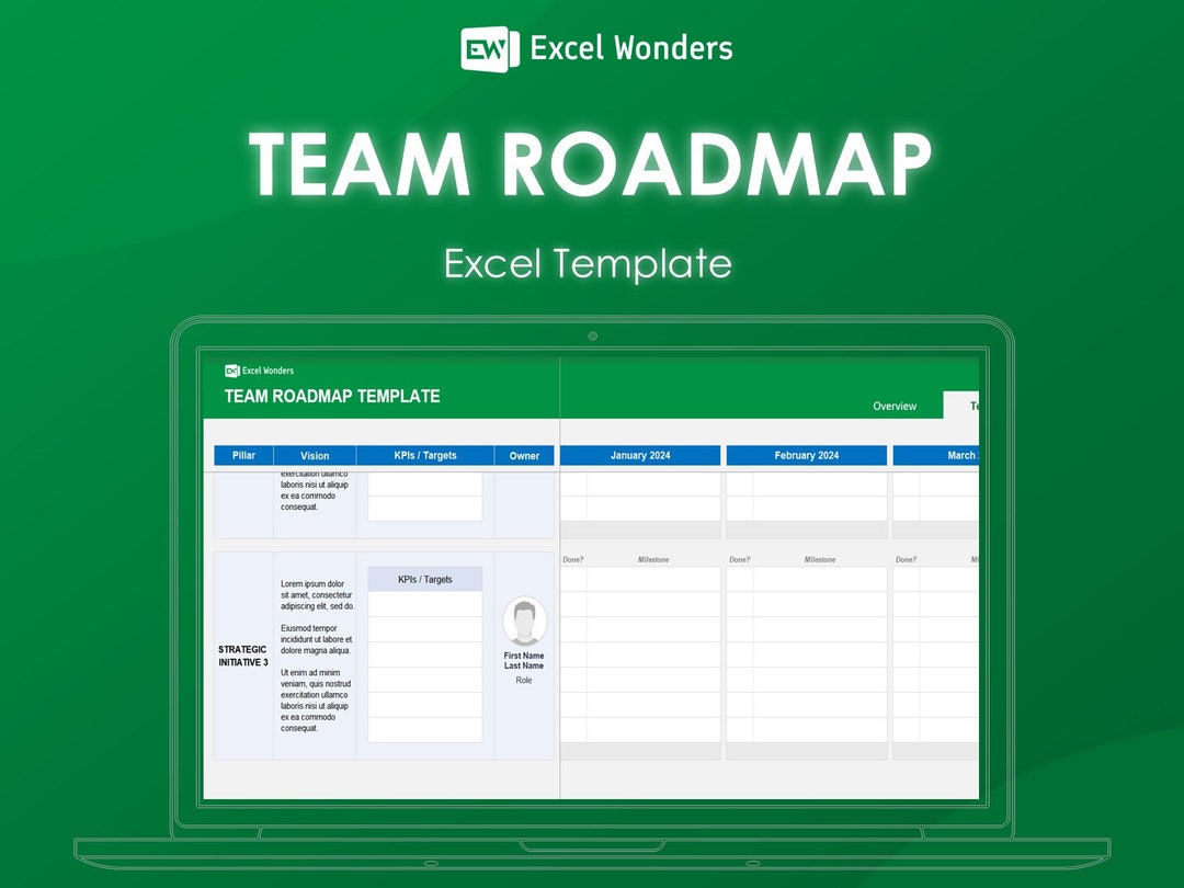 Team Roadmap Excel Template: Strategic Planning & Progress Tracker ...