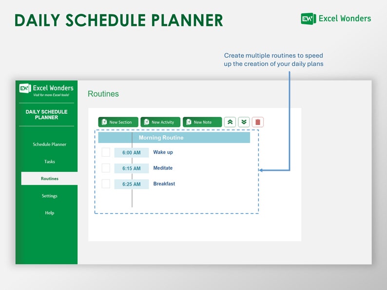 Daily Schedule Planner Excel Template: To-do List & Habit Tracker - Etsy
