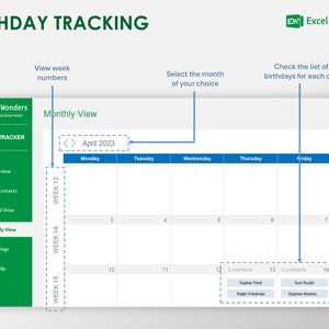 Birthday Tracker Excel Spreadsheet | Birthday & Anniversary Calendar ...