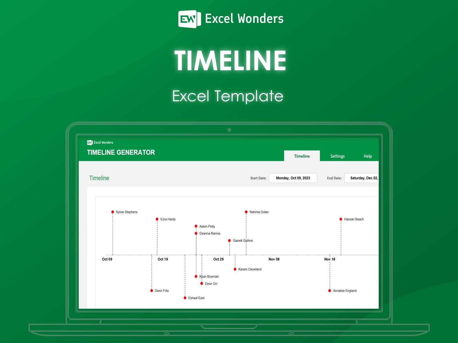 Timeline Excel Template For Project Management Editable Time Line