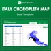 Italy Choropleth Map Excel Template | Interactive Color-coded Italian ...