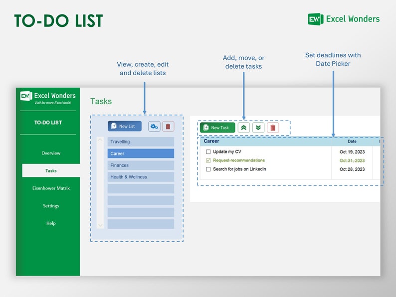 To-do List Excel Template | Organize Your Tasks, Boost Productivity ...