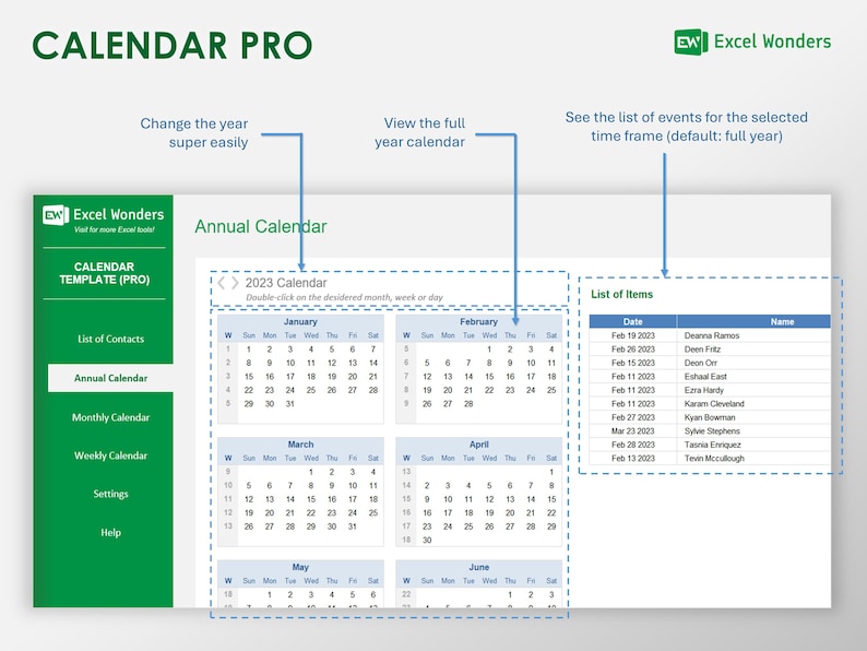 Excel Calendar 2026 | Customizable Planner Template | Daily, Weekly ...