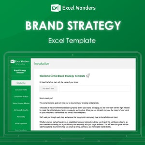 Brand Strategy Excel Template | Brand Identity Builder for ...