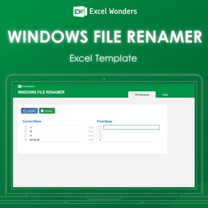 Windows File Renamer Excel Template: Batch File Rename Tool - Etsy