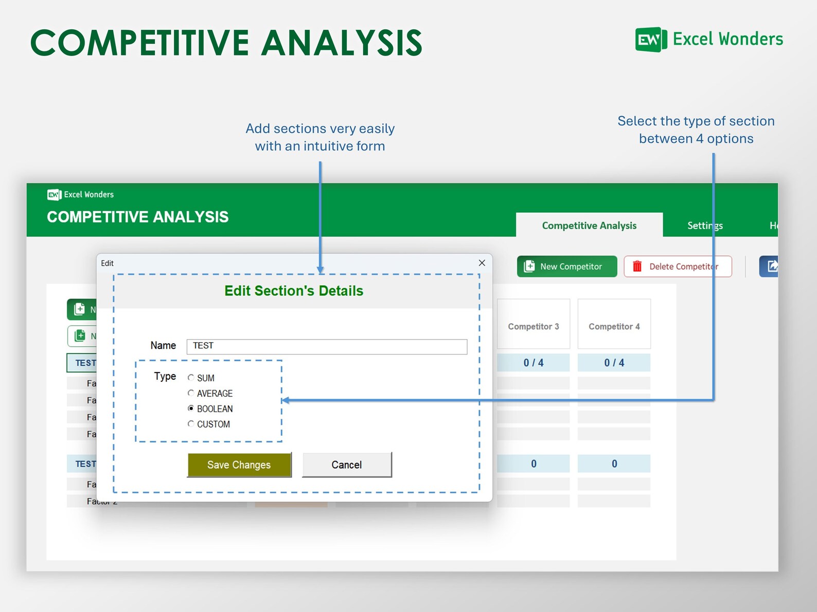 Competitive Analysis Excel Template | Market Research Spreadsheet for ...