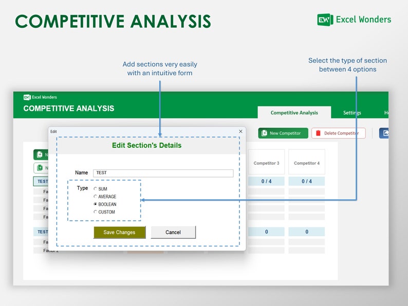 Competitive Analysis Excel Template | Market Research Spreadsheet for ...