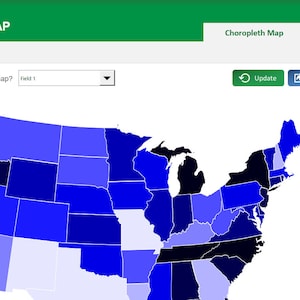USA Choropleth Map Excel Template | Interactive Data Visualization ...