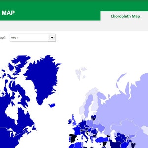 World Choropleth Map Excel Template | Data Visualization Tool for ...
