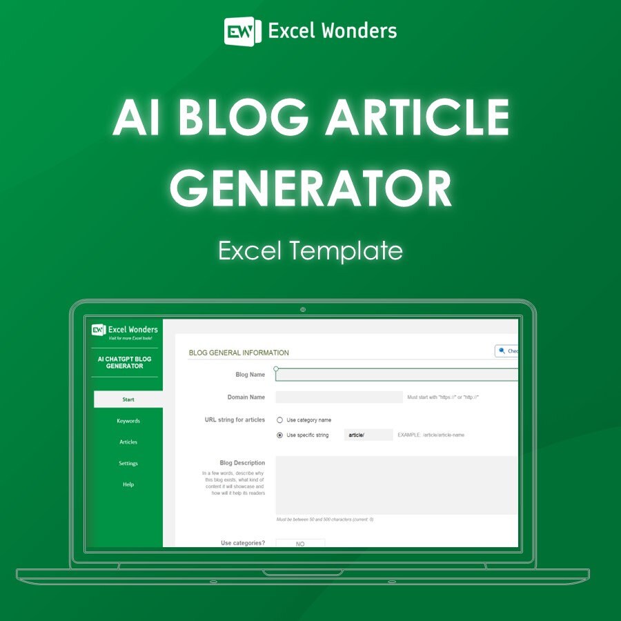 AI Blog Article Generator Excel Template Create Seo-optimized Blog ...