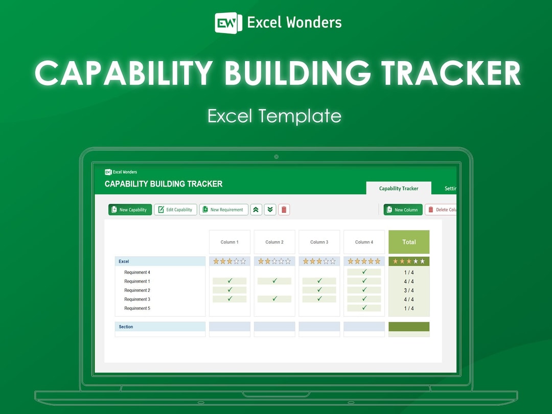 Capability Building Tracker Excel Template/ | Organizational Growth ...