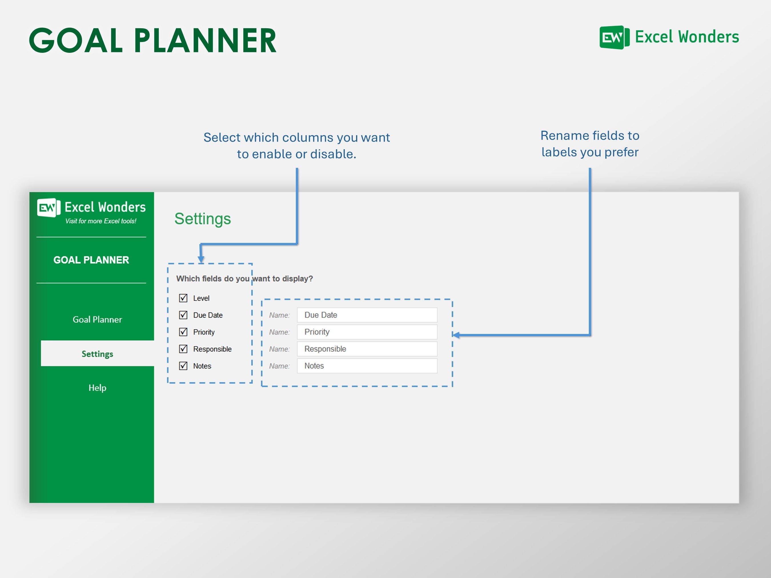 Goal Planner Excel Template | Strategic Goal Tracking for Life & Work ...