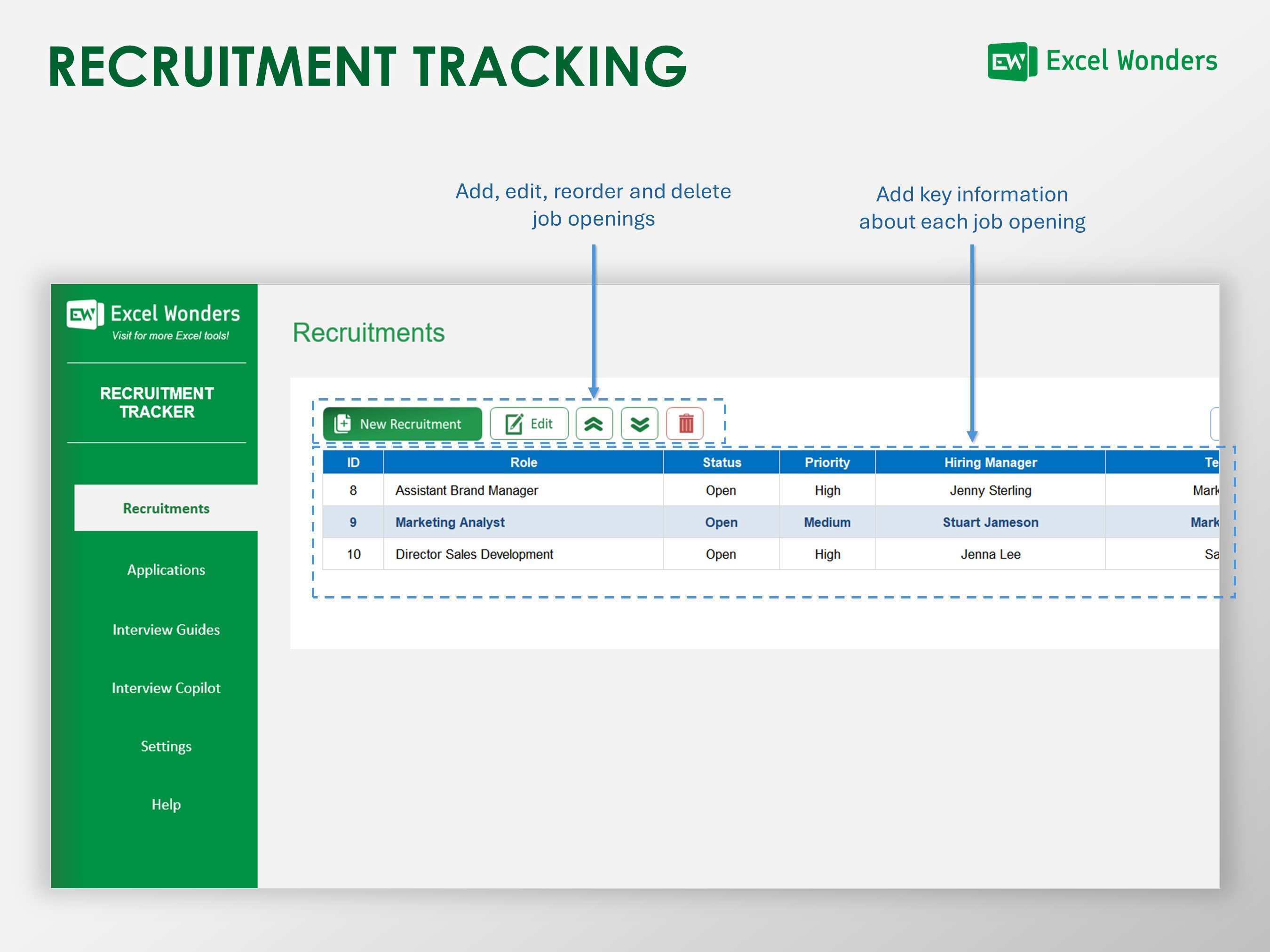 Recruitment Tracker Excel Template: Applicant Tracking & Interview ...
