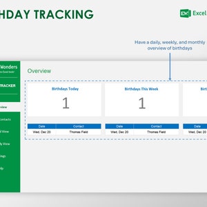 Birthday Tracker Excel Spreadsheet | Birthday & Anniversary Calendar ...