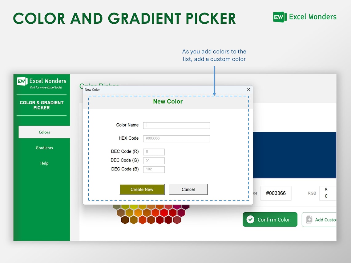 Color & Gradient Picker Excel Template | Plan Stunning Design Grid ...