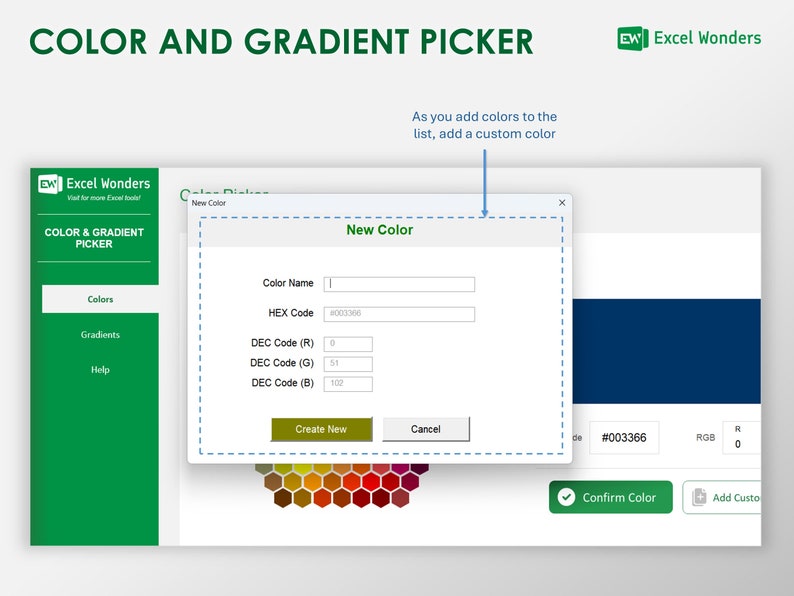 Color & Gradient Picker Excel Template | Plan Stunning Design Grid ...