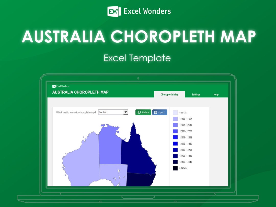 Australia Choropleth Map Excel Template: Data Visualization Guide (digital Download) - Etsy