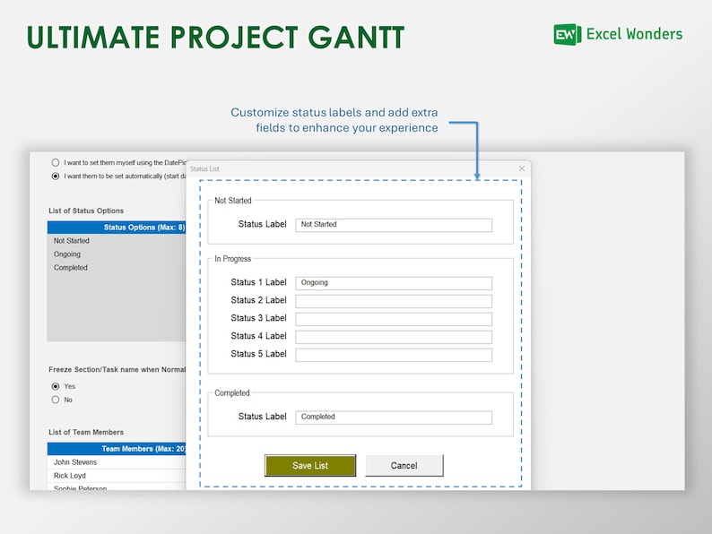 Ultimate Gantt Chart Template Excel | Project Timeline & Task Planner ...