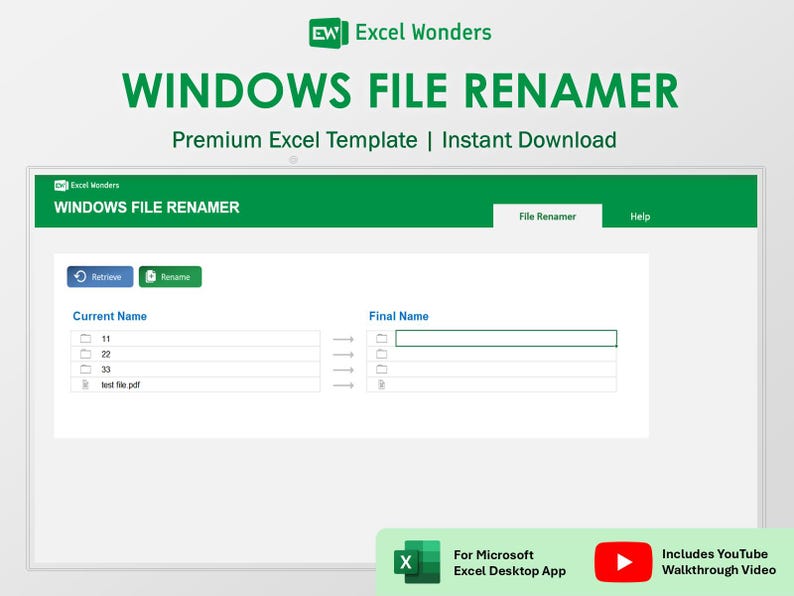 Excel File Renamer Template | Bulk File Rename Tool for Windows ...