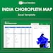 India Choropleth Map Excel Template: Data Visualization (digital ...