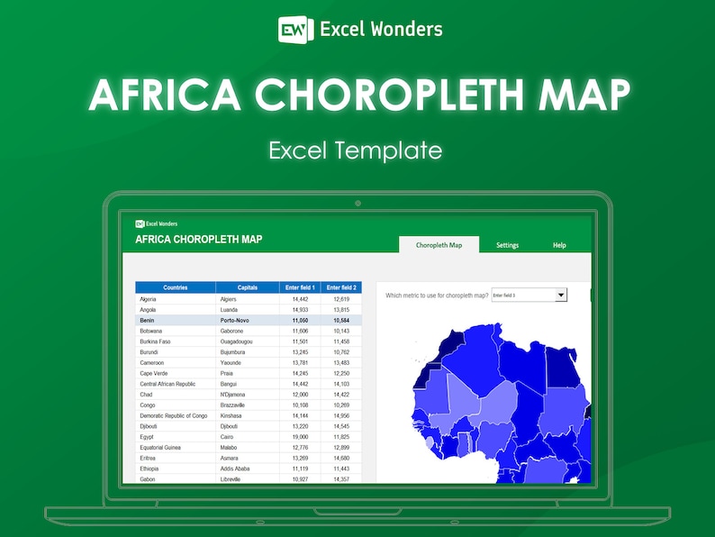 Africa Choropleth Map Excel Template | Africa Data Visualization ...