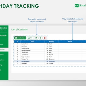 Birthday Tracker Excel Spreadsheet | Birthday & Anniversary Calendar ...
