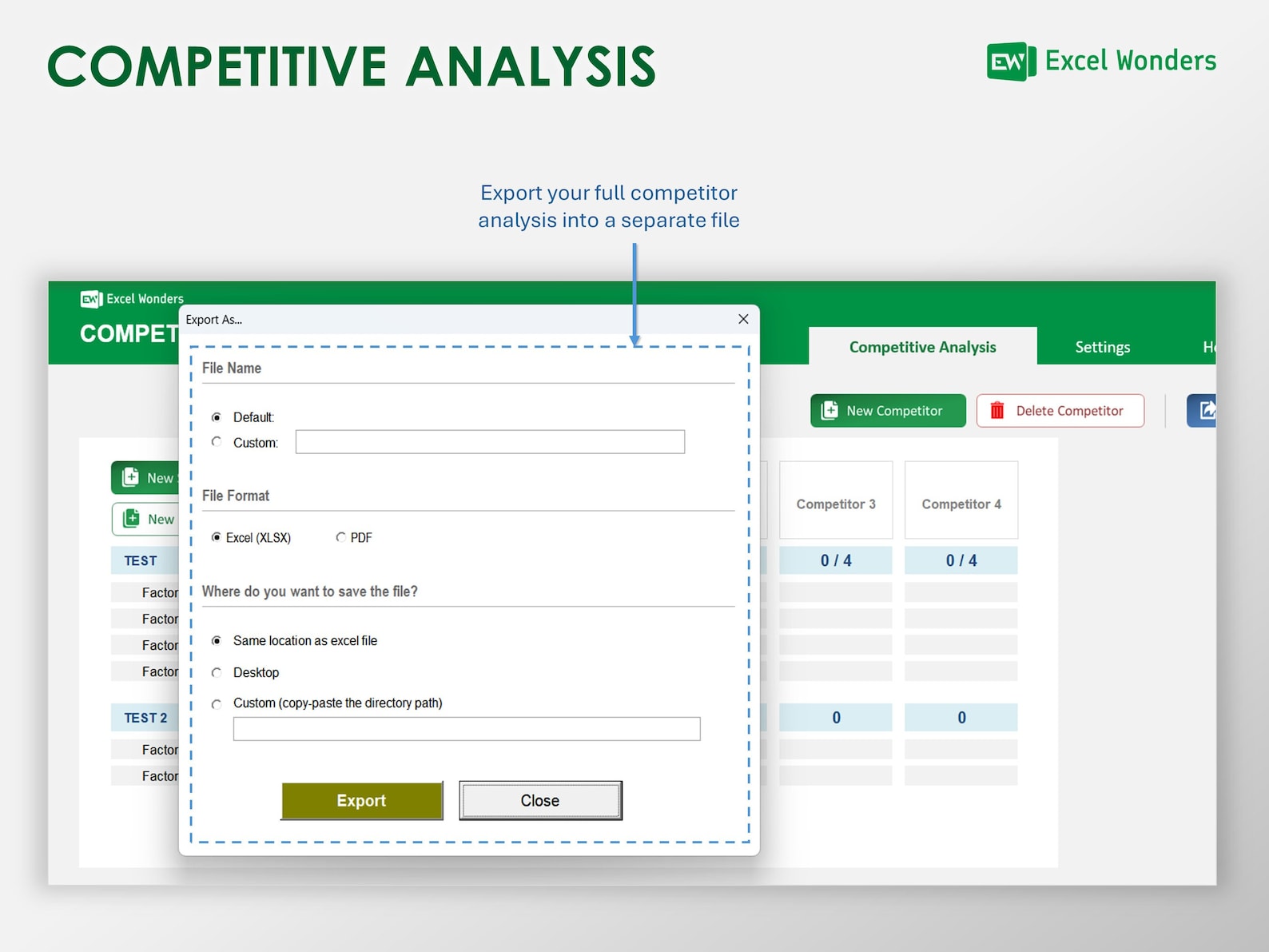 Competitive Analysis Excel Template | Market Research Spreadsheet for ...