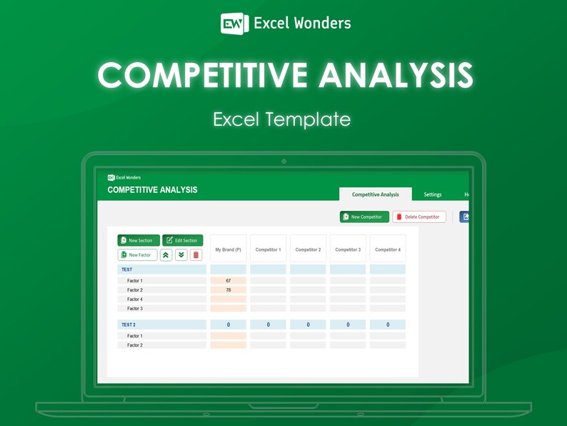 Competitive Analysis Excel Template: Marketing Research & Competitor ...