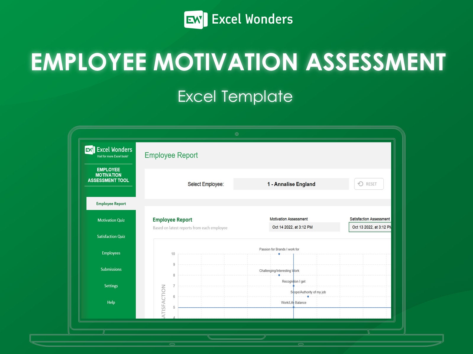 Employee Motivation Assessment Excel Template: Workplace Team Tool - Etsy