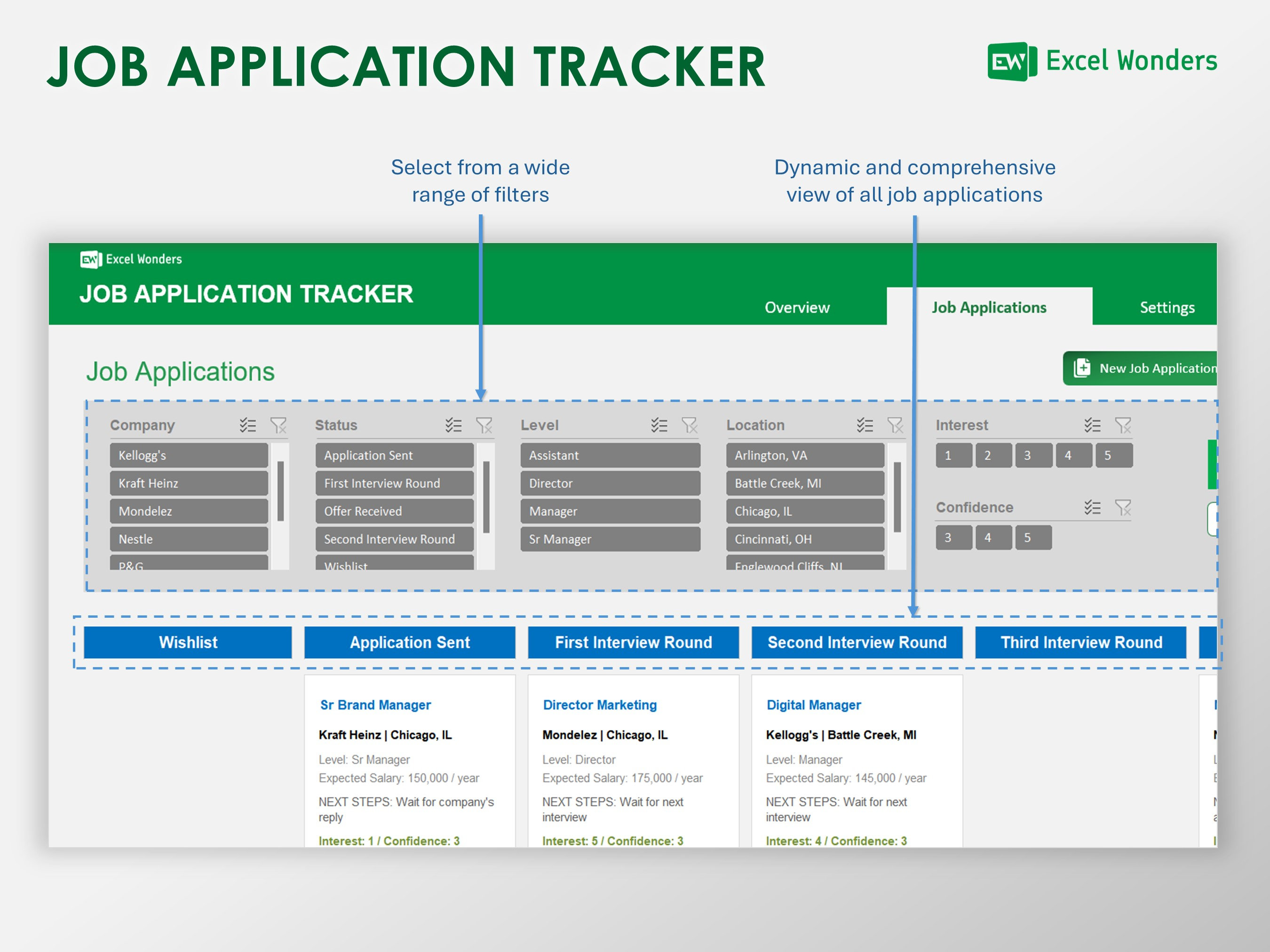 Job Application Tracker Excel Template | Job Application Organizer ...