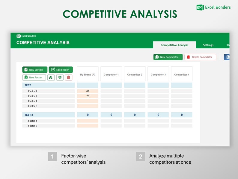 Competitive Analysis Excel Template | Market Research Spreadsheet for ...