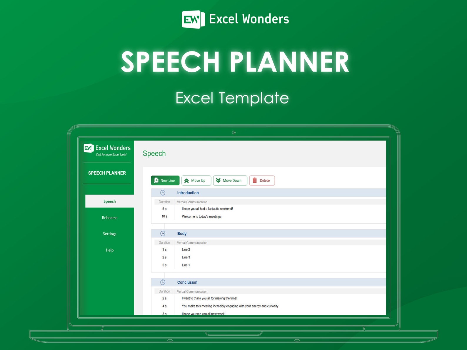 Speech Planner Excel Template Speech, Public Speaking and Toastmasters ...