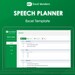 Speech Planner Excel Template Speech, Public Speaking and Toastmasters ...